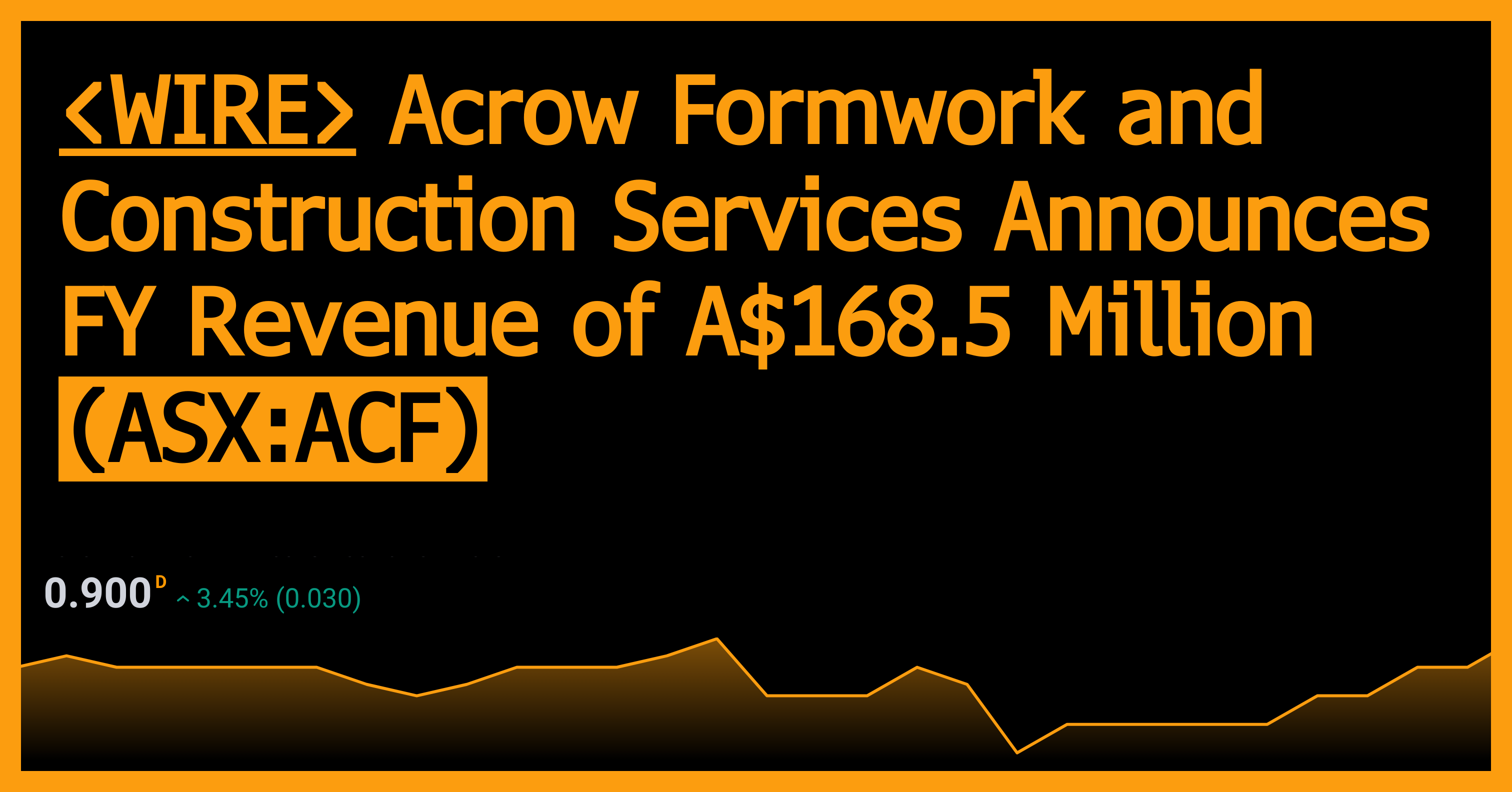 Acrow Formwork and Construction Services Announces FY Revenue of A$168. ...