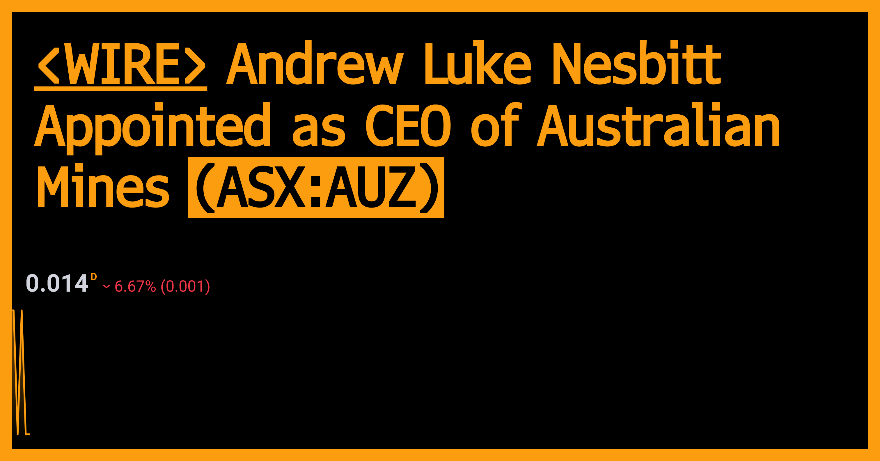 Andrew Luke Nesbitt Appointed as CEO of Australian Mines (ASX:AUZ ...